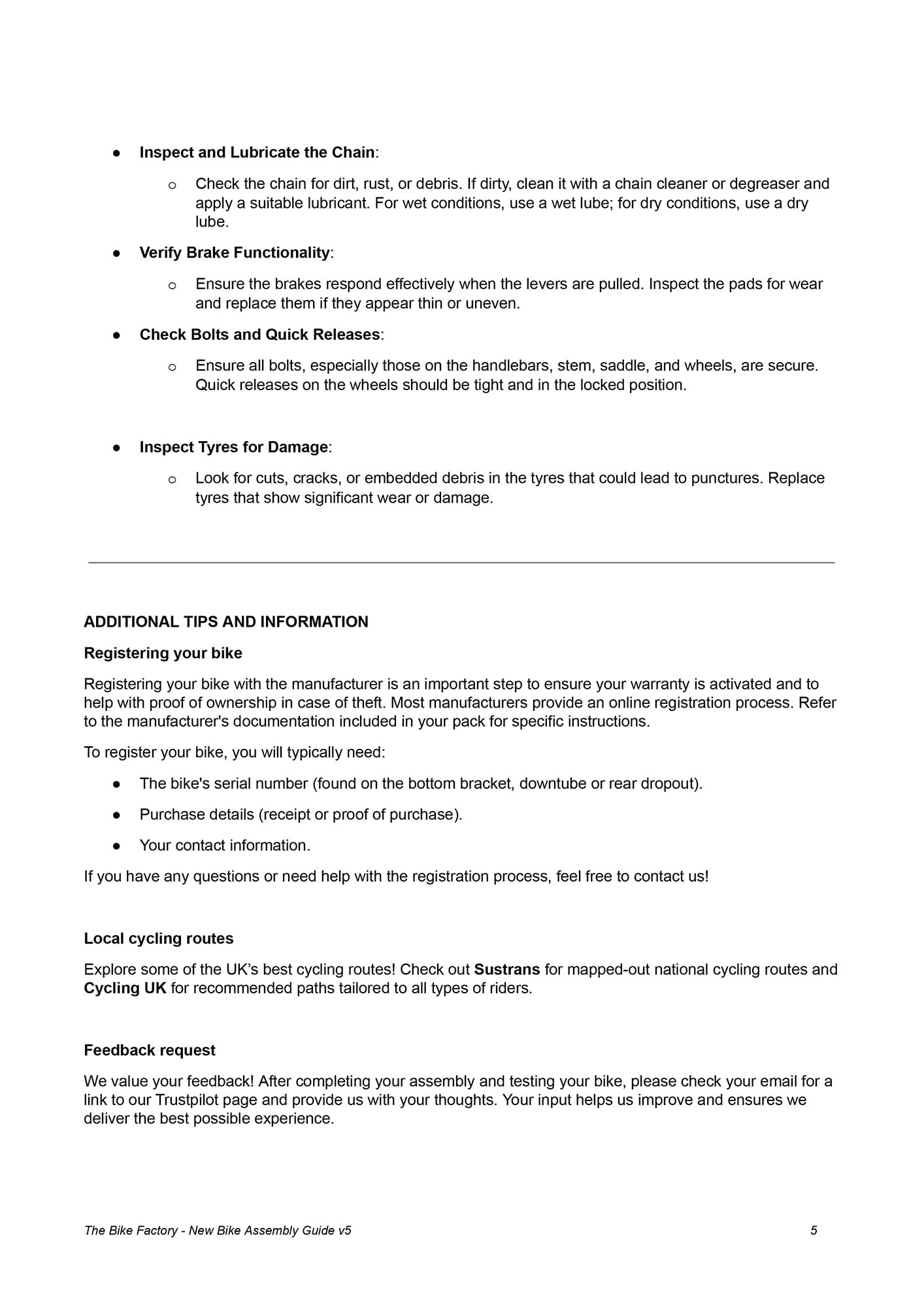 New Bike Assembly Guide | The Bike Factory